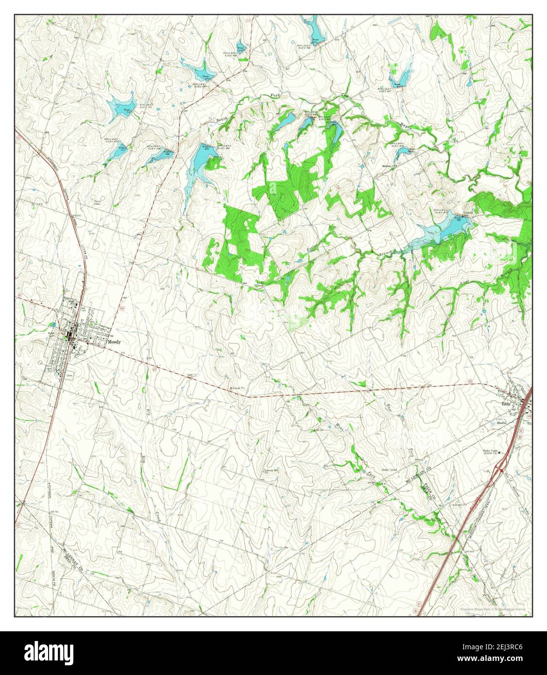 Moody, Texas, map 1965, 1:24000, United States of America by Timeless ...