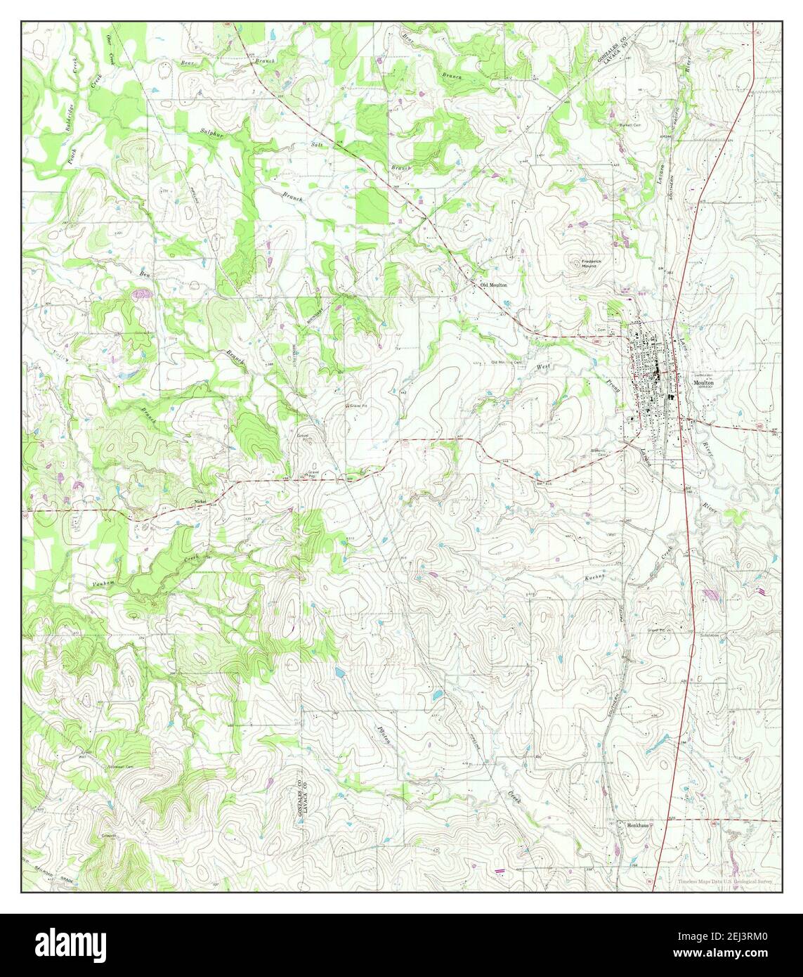 Moulton, Texas, map 1965, 1:24000, United States of America by Timeless ...