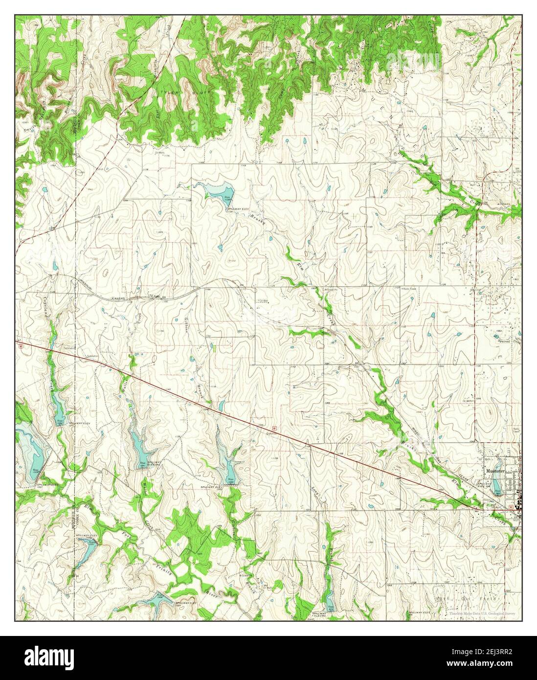 Muenster West, Texas, map 1961, 1:24000, United States of America by ...