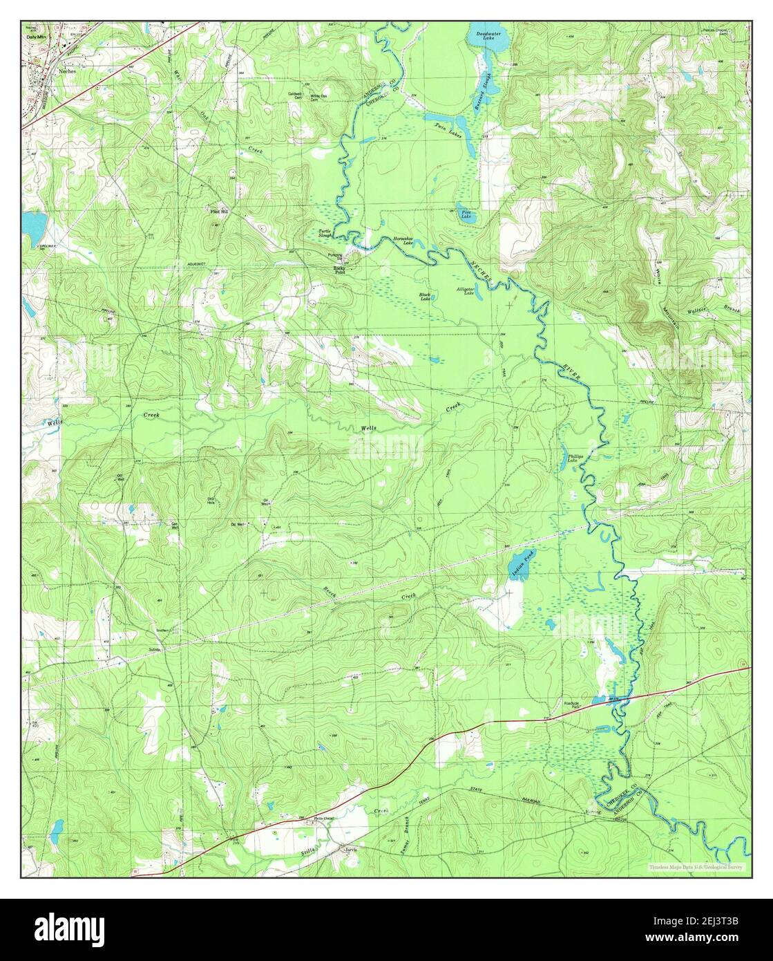Neches, Texas, map 1982, 1:24000, United States of America by Timeless ...