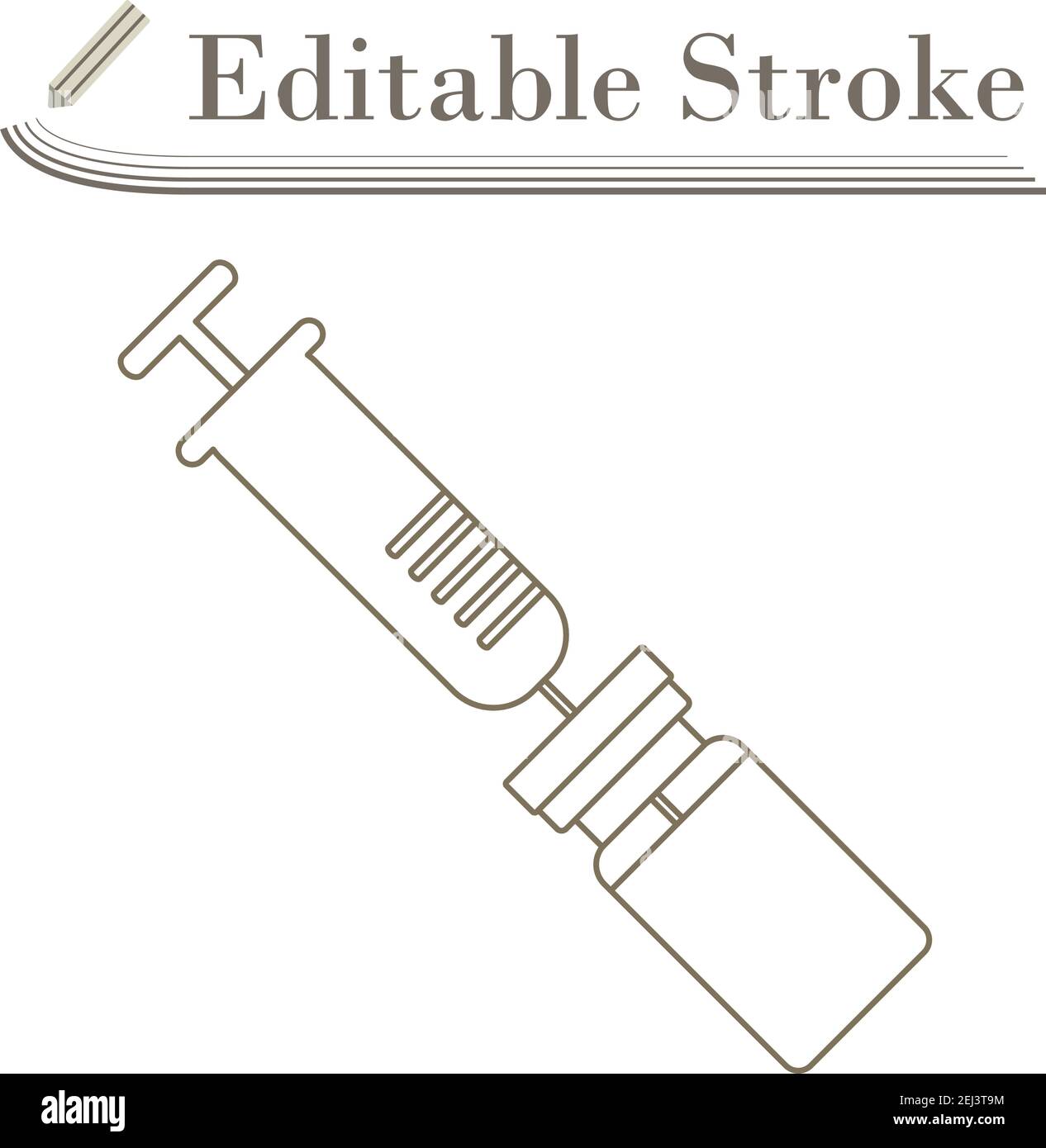 Covid Vaccine Icon. Editable Stroke Simple Design. Vector Illustration ...