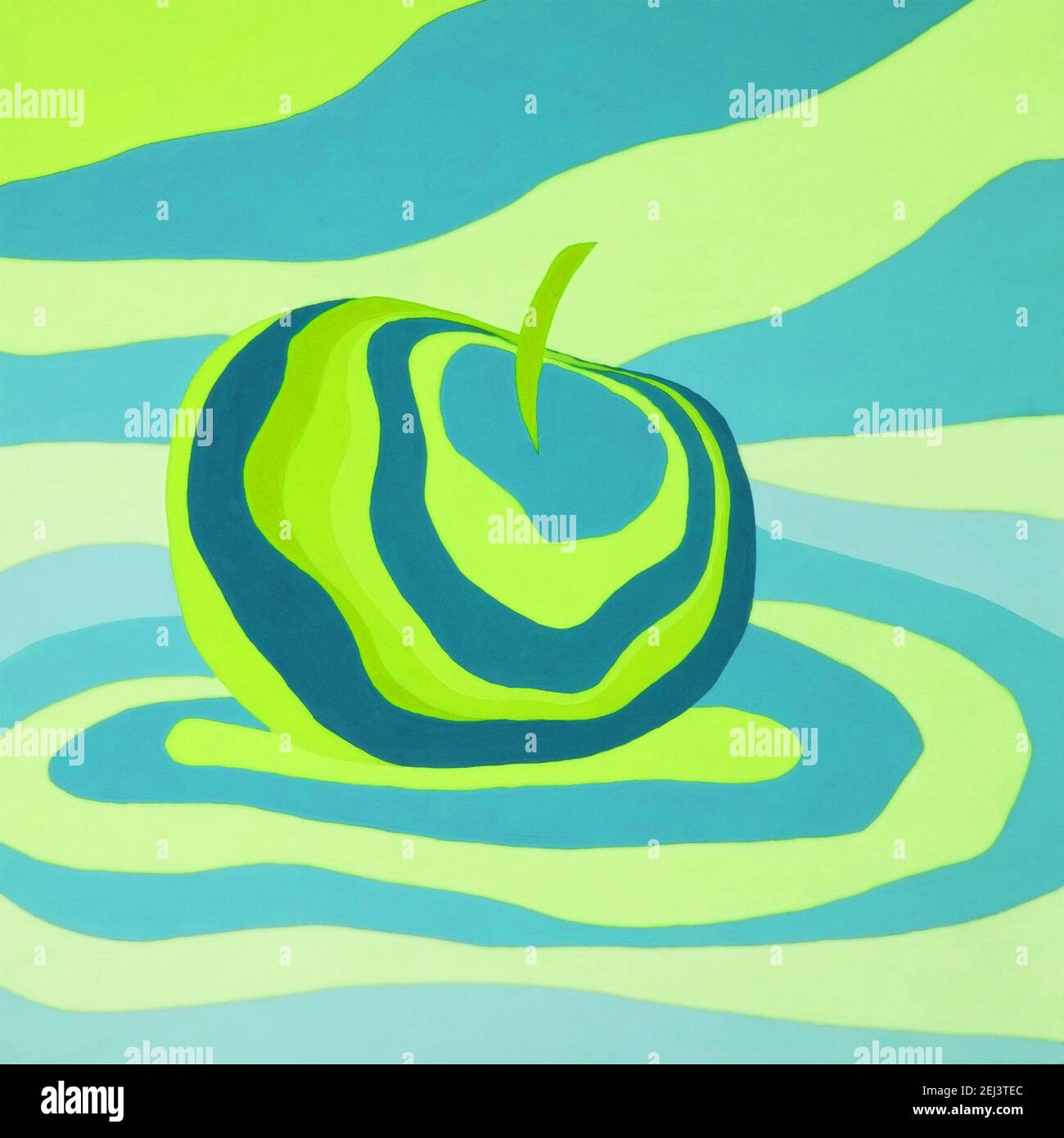 Apple fruit psychedelic illustration optical illusion Stock Photo - Alamy