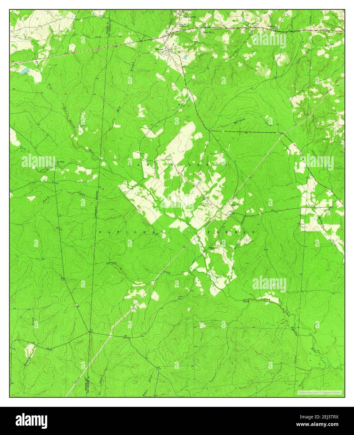 Oakhurst, Texas, map 1961, 1:24000, United States of America by ...