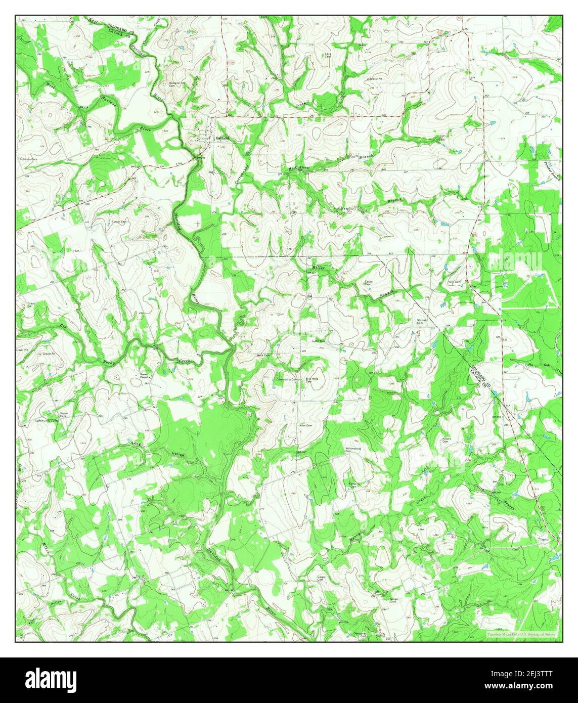 Oakland, Texas, map 1965, 1:24000, United States of America by Timeless ...