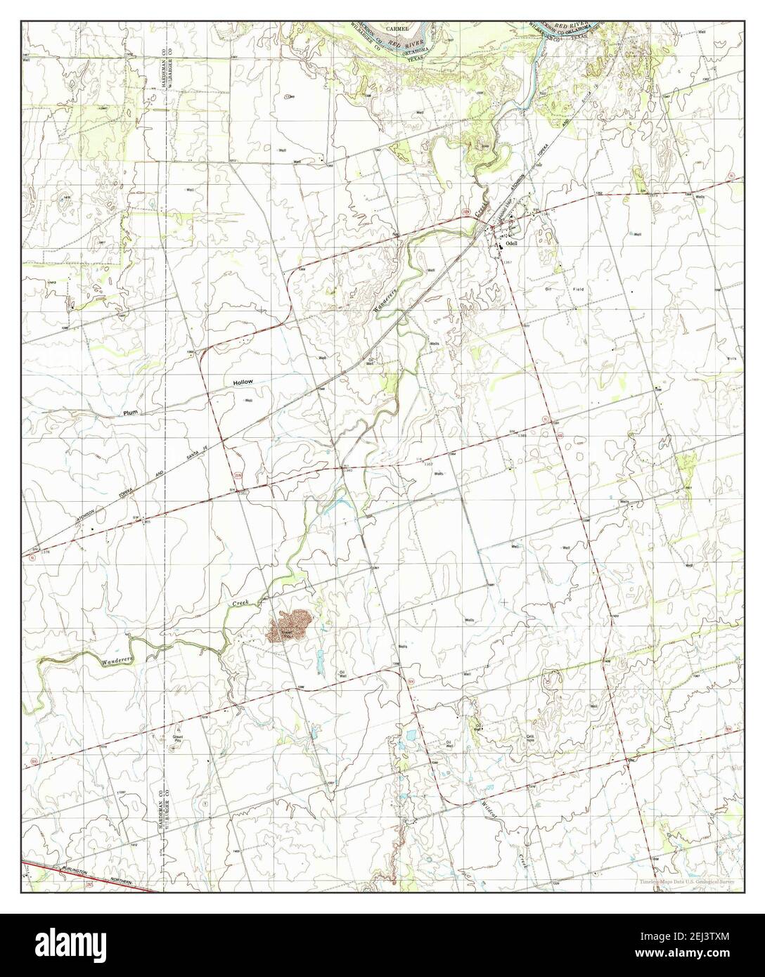 Odell, Texas, map 1985, 1:24000, United States of America by Timeless ...