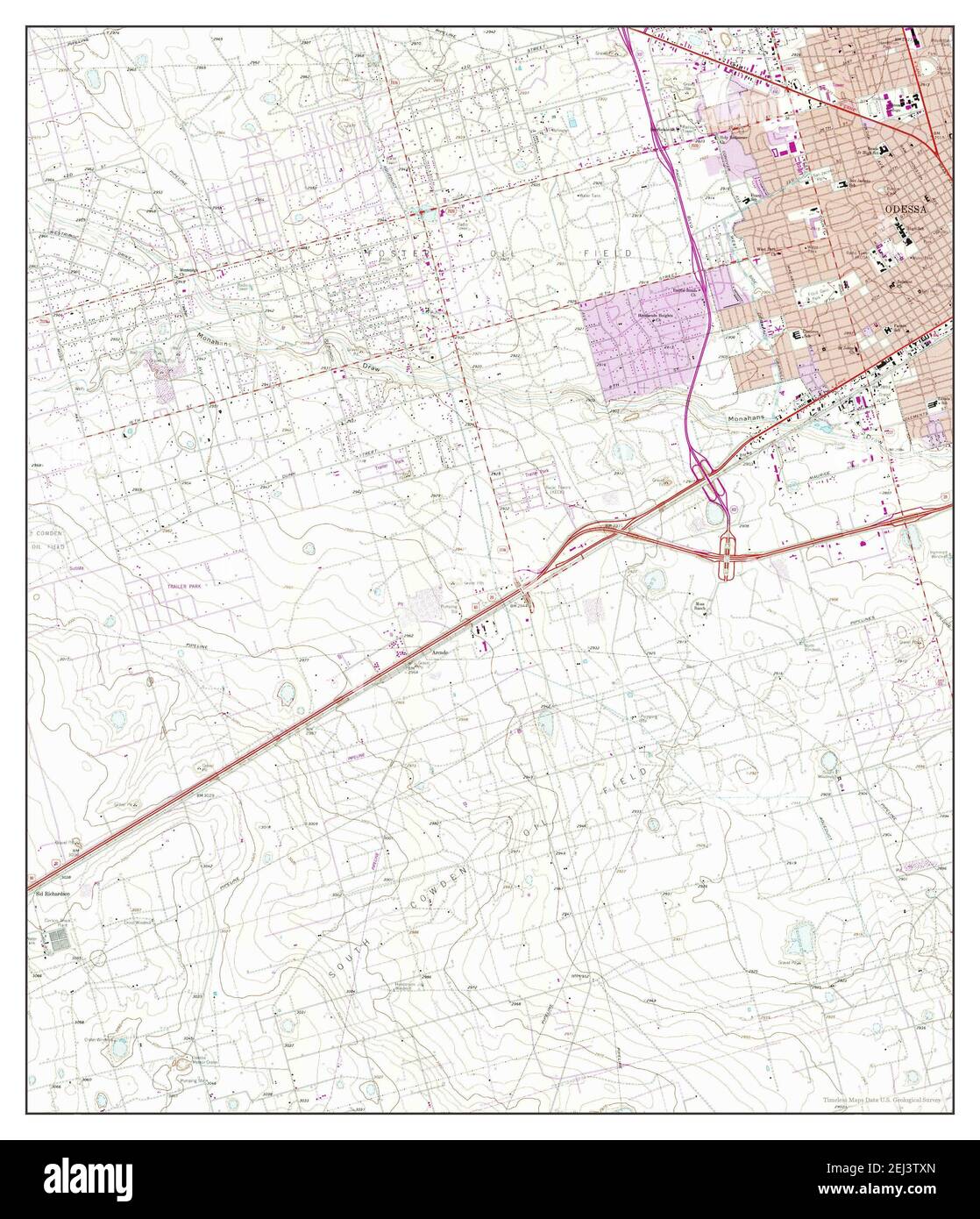 Vintage map of odessa texas hi-res stock photography and images - Alamy