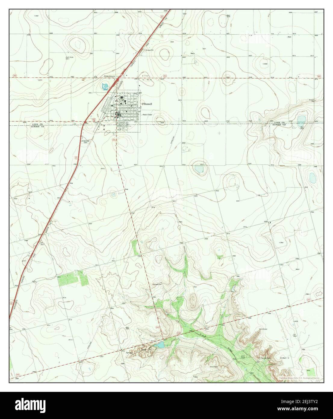 Map of odonnell texas hi-res stock photography and images - Alamy