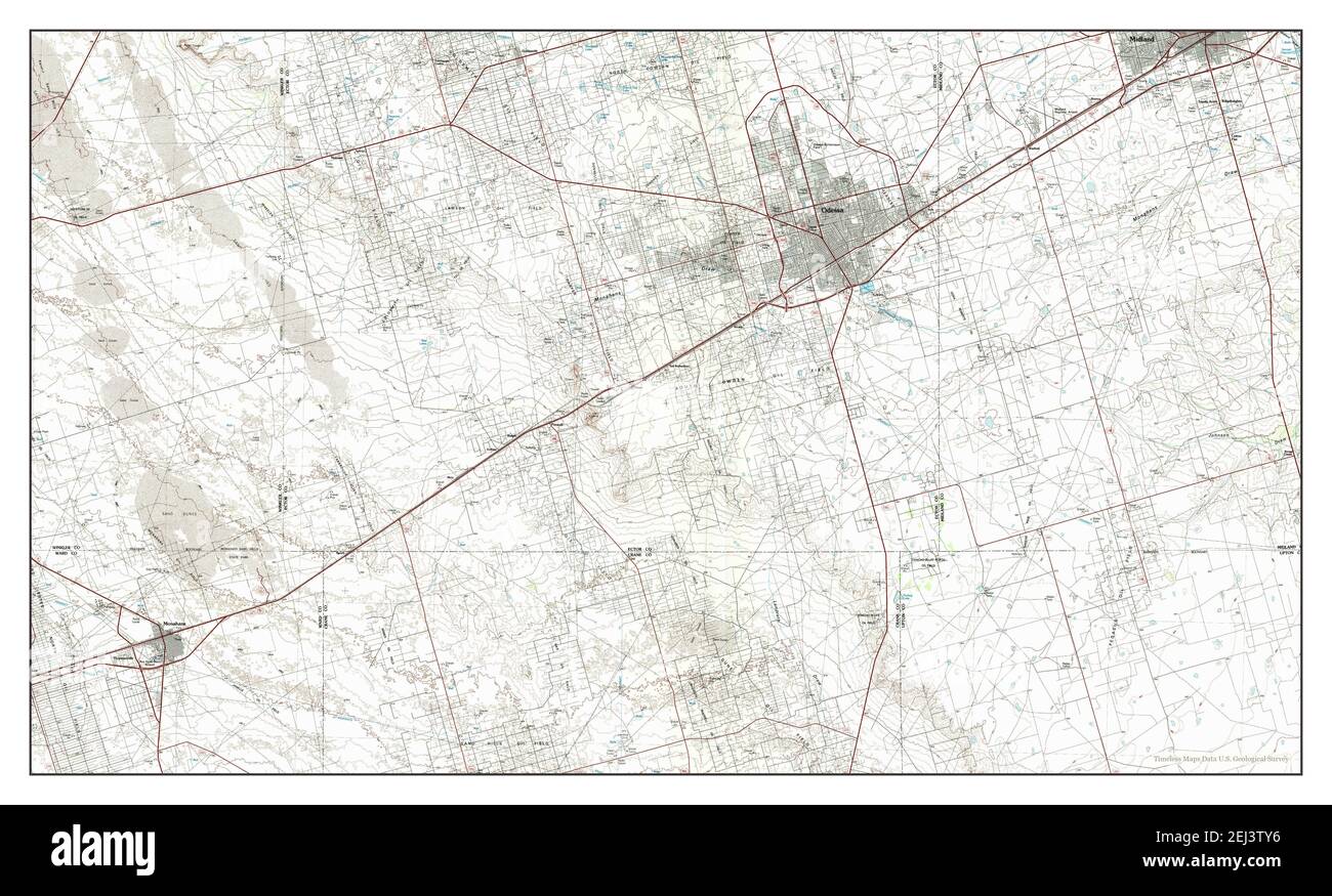 Odessa, Texas, map 1986, 1:100000, United States of America by Timeless ...