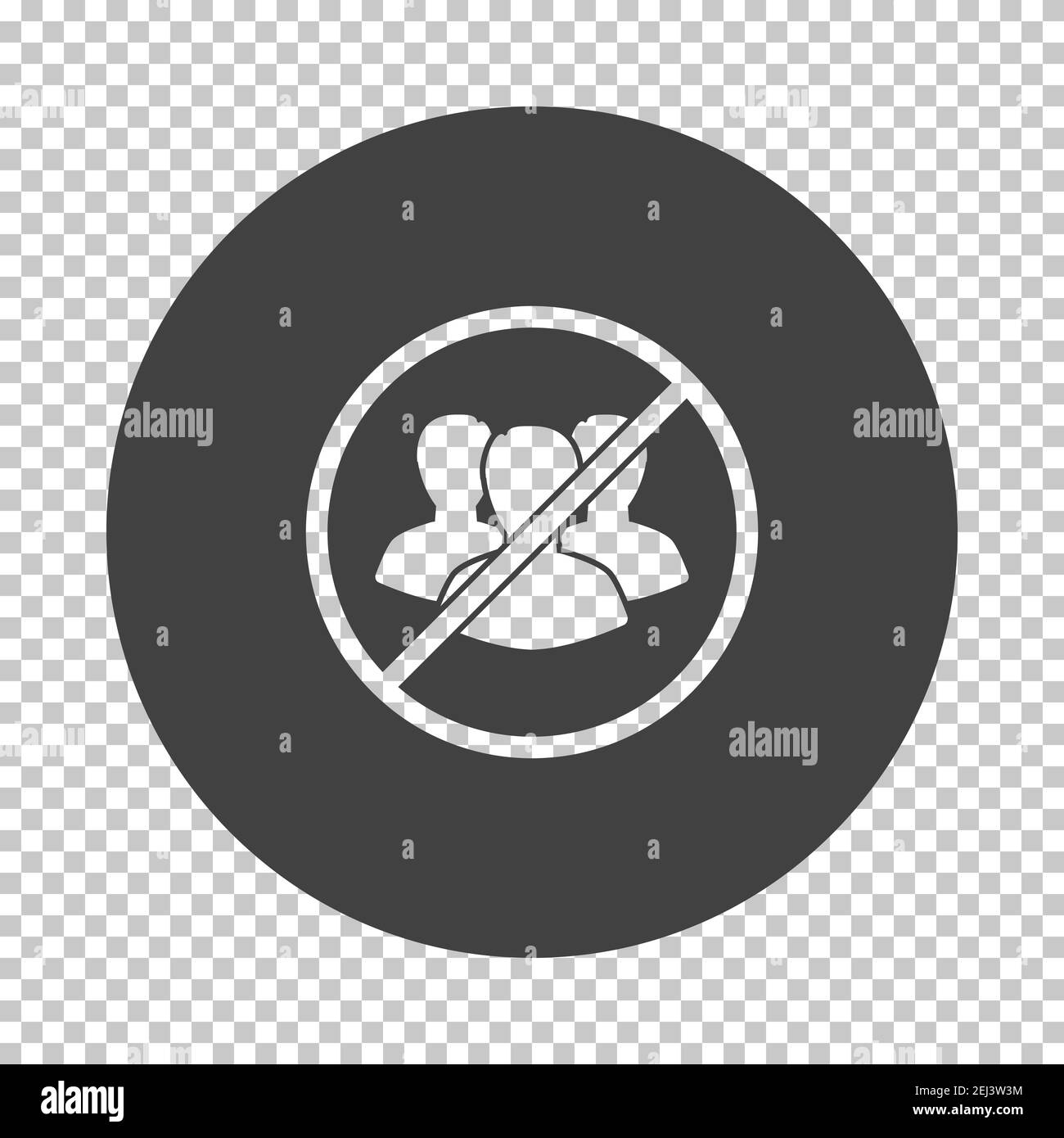 No Meeting Icon. Subtract Stencil Design on Tranparency Grid. Vector ...