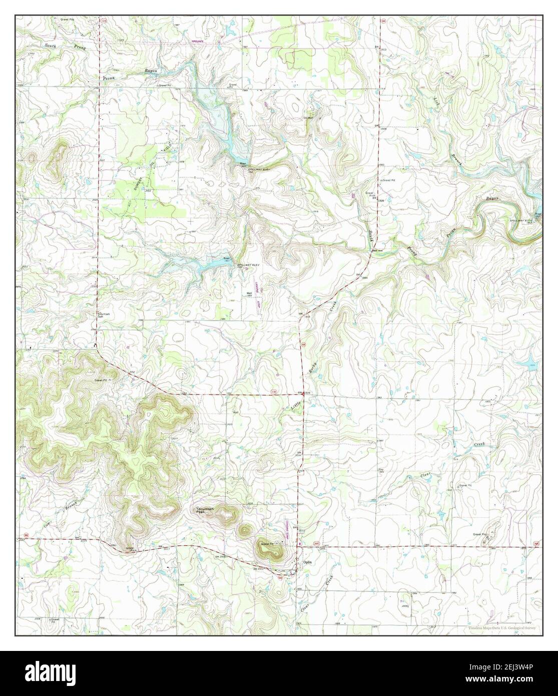 Oplin, Texas, map 1967, 1:24000, United States of America by Timeless ...