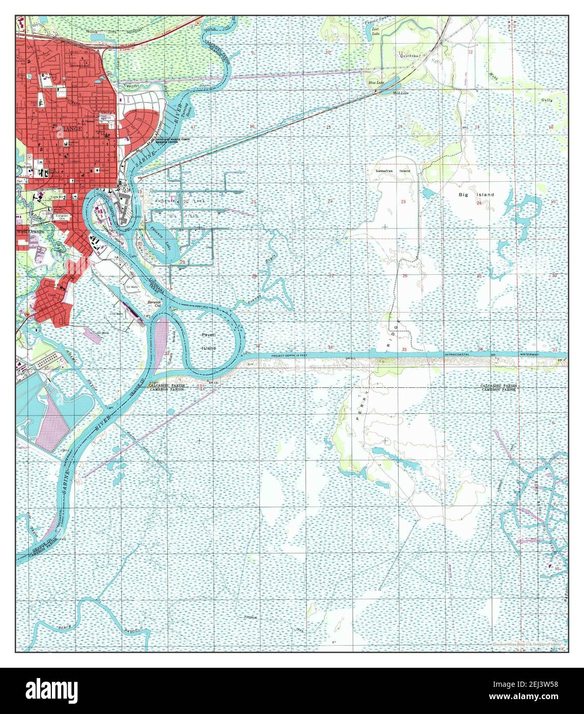 Orange, Texas, map 1996, 1:24000, United States of America by Timeless ...