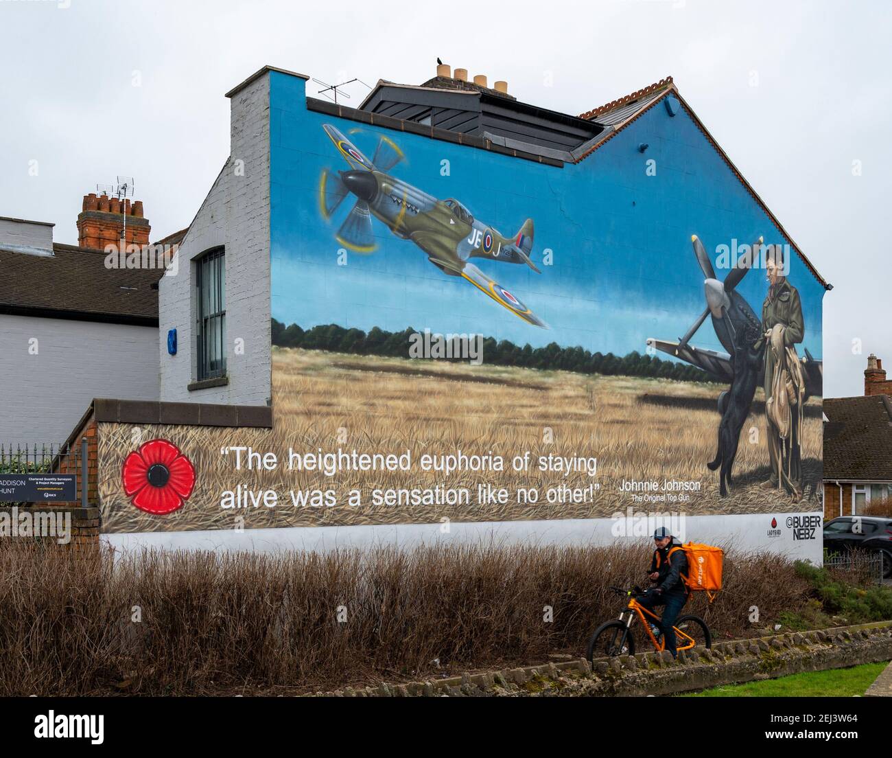Loughborough, Leicestershire, UK. 21st February 2021. A mural on the ...