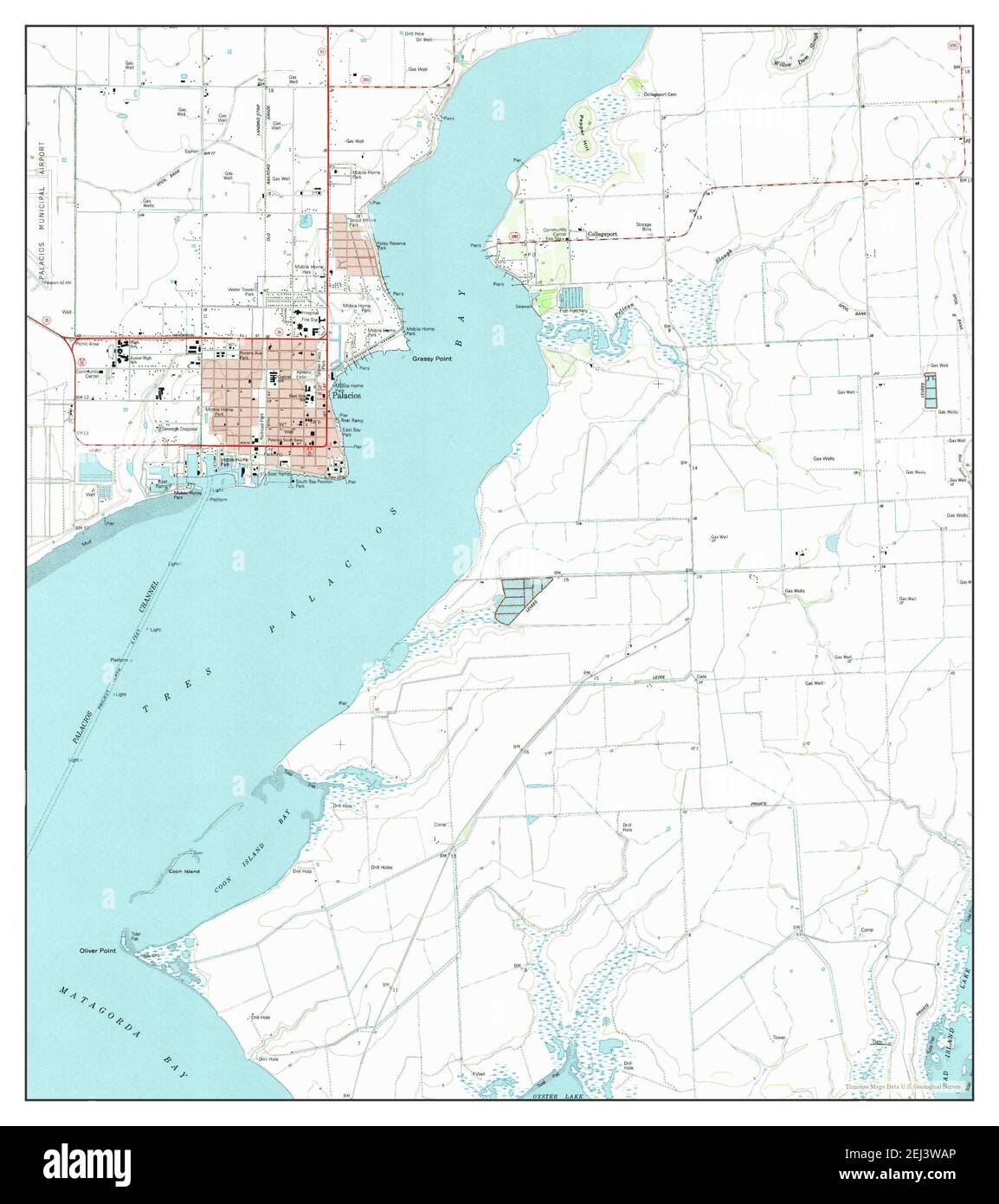 Palacios, Texas, map 1995, 1:24000, United States of America by ...