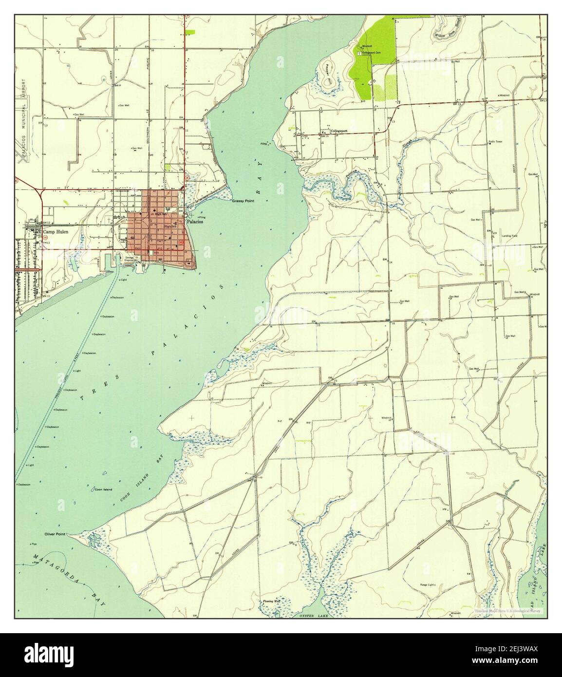Palacios, Texas, map 1952, 1:24000, United States of America by ...