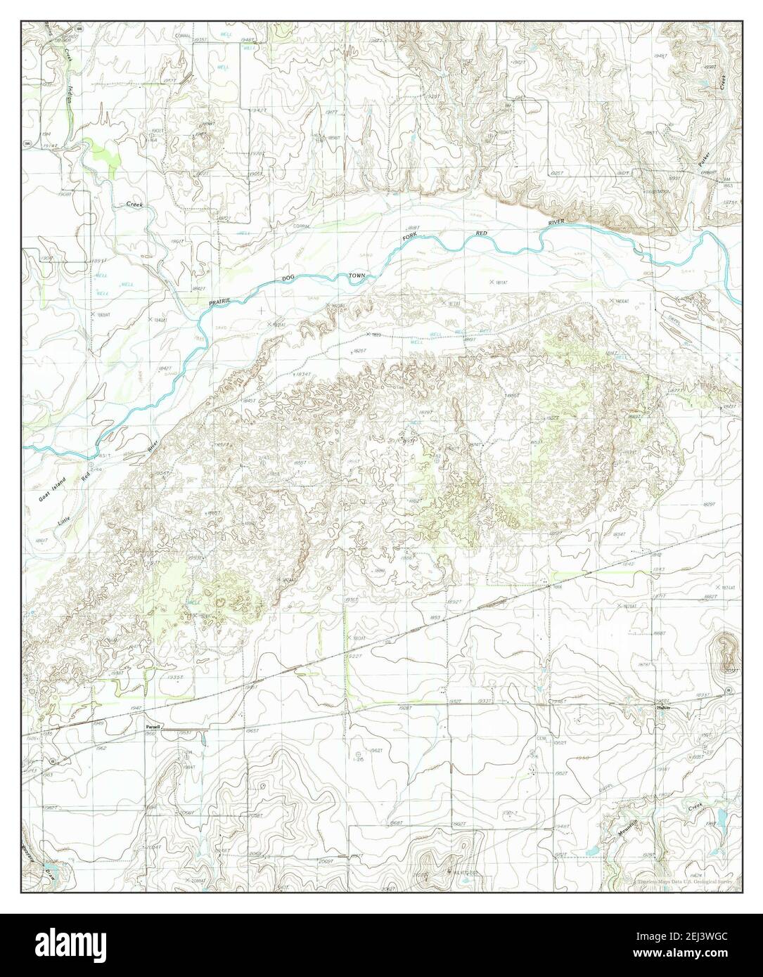 Parnell, Texas, map 1985, 1:24000, United States of America by Timeless ...
