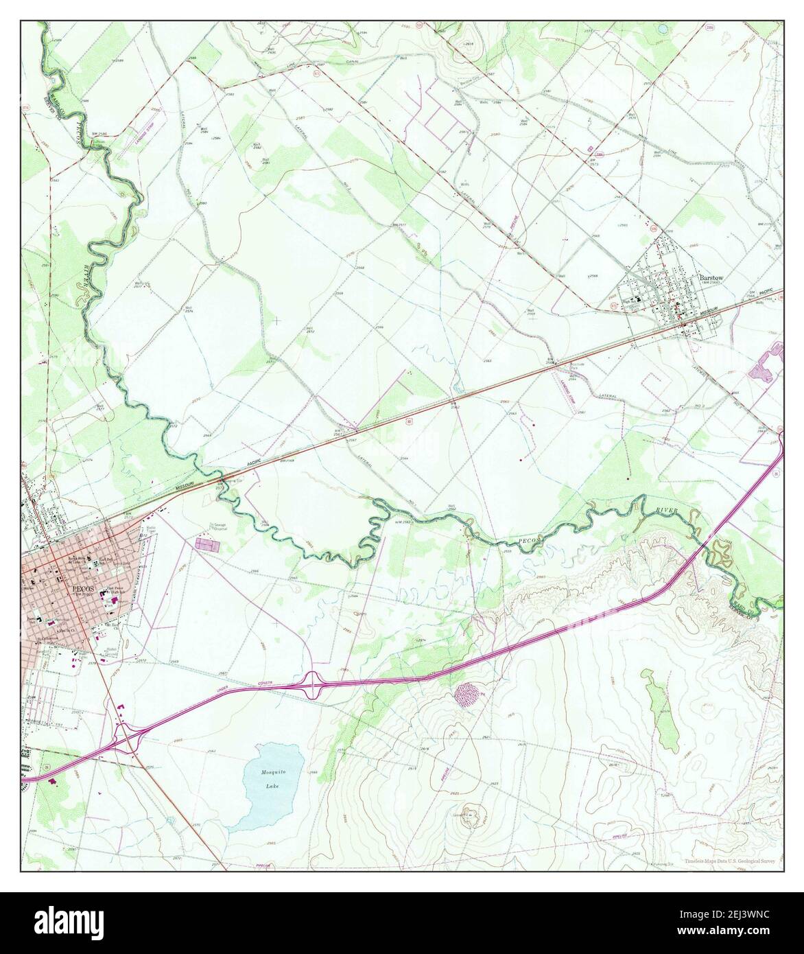 Map of pecos hi-res stock photography and images - Alamy