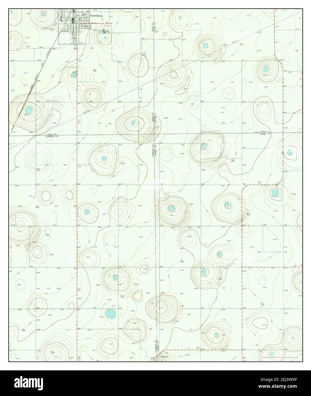 Petersburg, Texas, map 1965, 1:24000, United States of America by ...