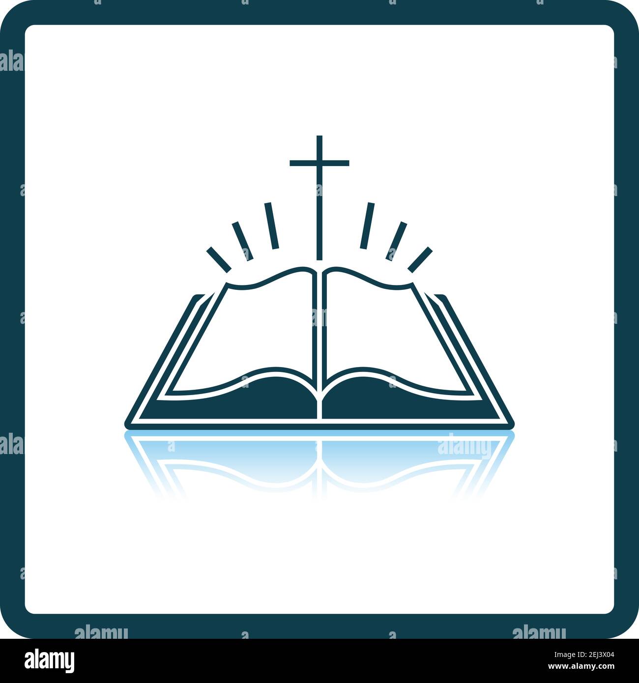 Holly Bible Icon. Square Shadow Reflection Design. Vector Illustration ...