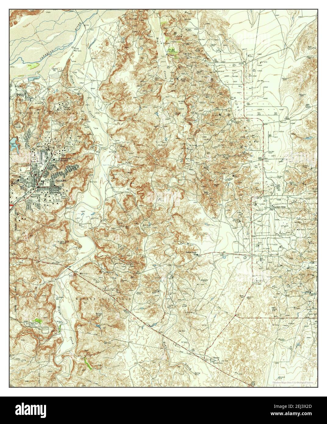 Phillips, Texas, map 1953, 1:24000, United States of America by ...