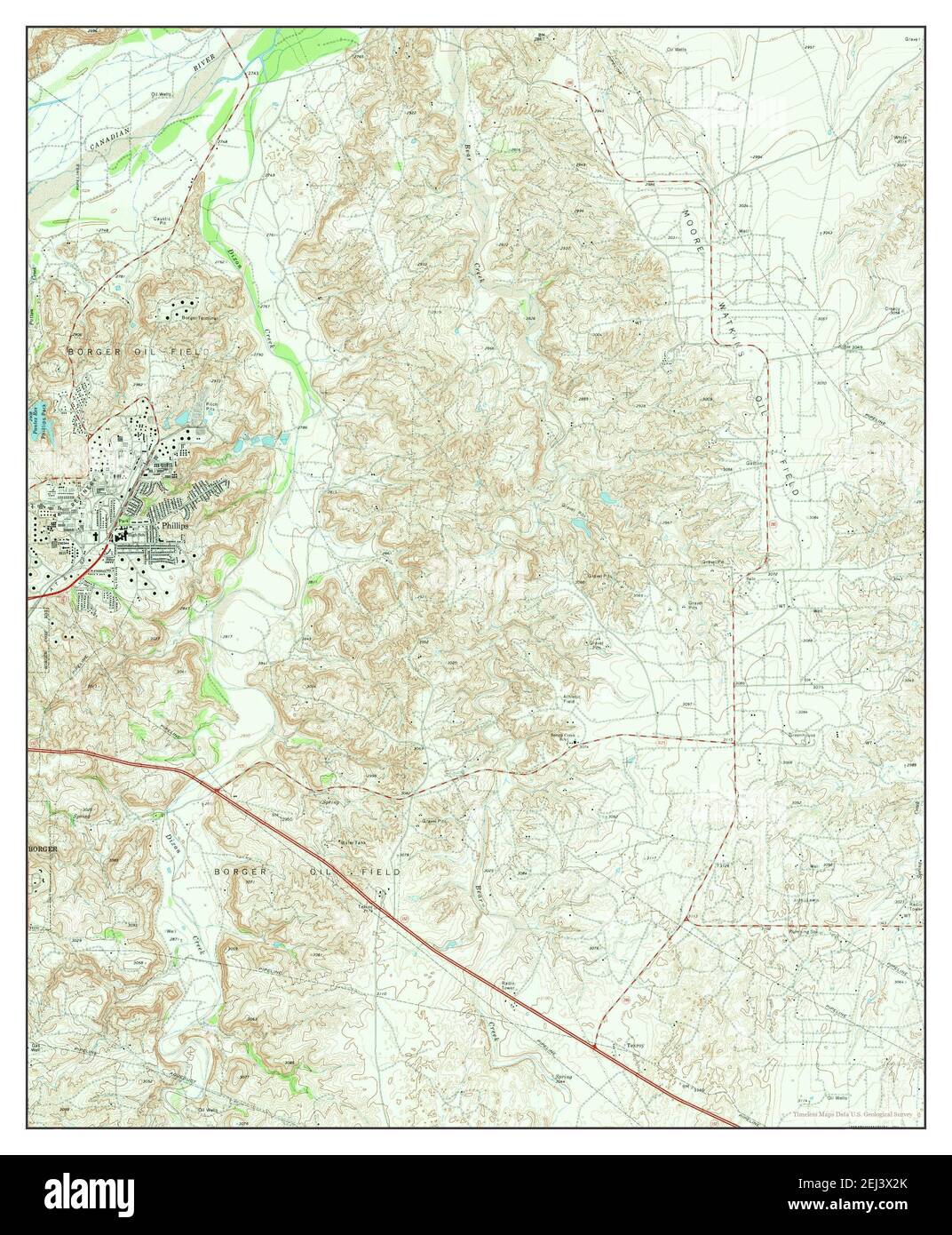 Phillips, Texas, map 1970, 1:24000, United States of America by ...