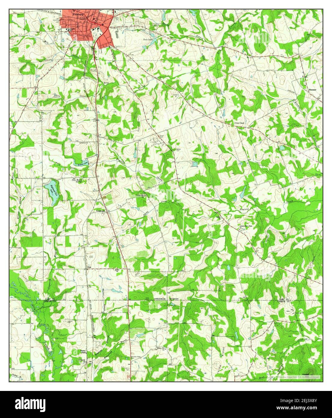Pittsburg, Texas, map 1960, 1:24000, United States of America by ...
