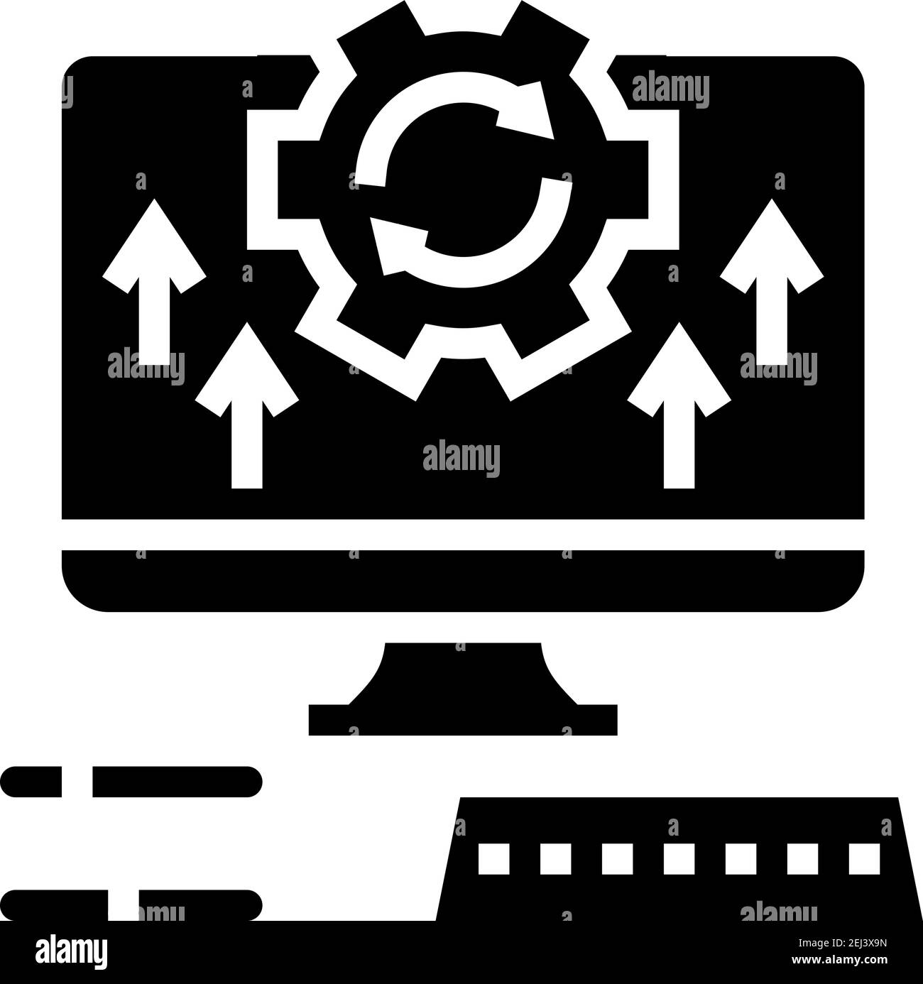 computer optimize glyph icon vector illustration Stock Vector Image ...