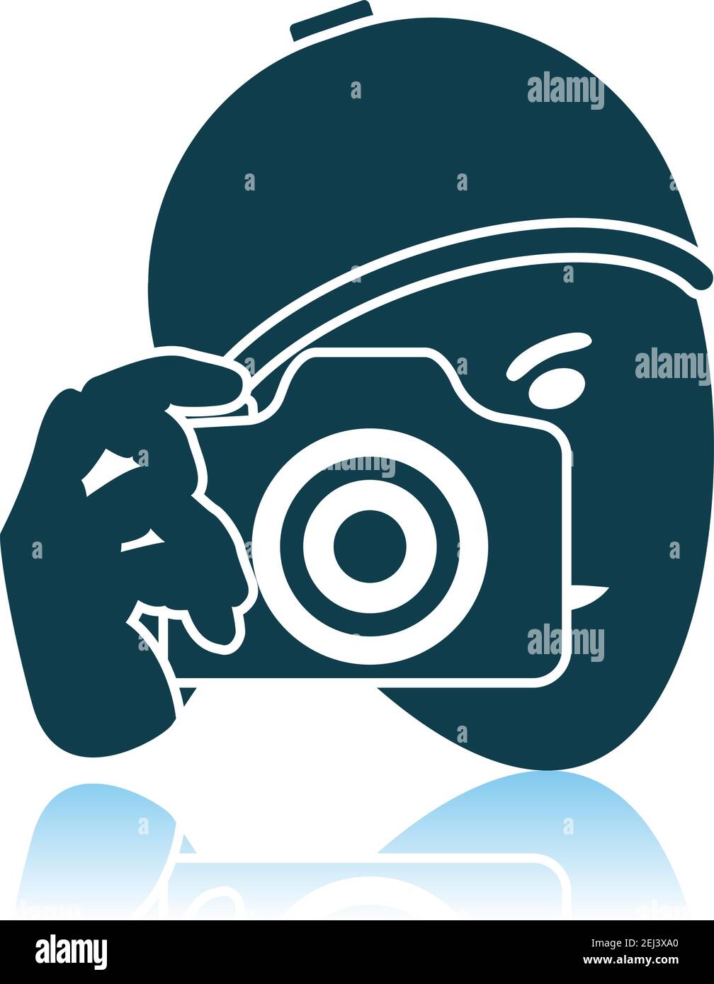 Detective With Camera Icon. Shadow Reflection Design. Vector ...