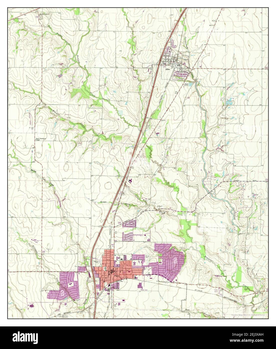 Plano, Texas, map 1960, 1:24000, United States of America by Timeless ...