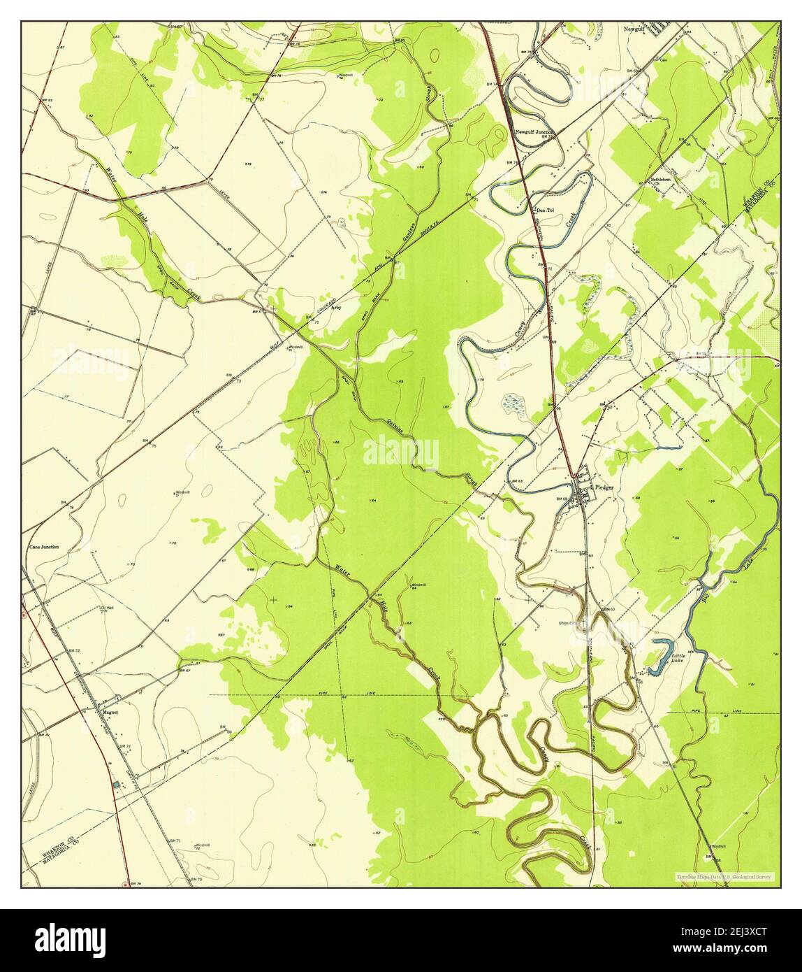 Pledger, Texas, map 1952, 1:24000, United States of America by Timeless ...