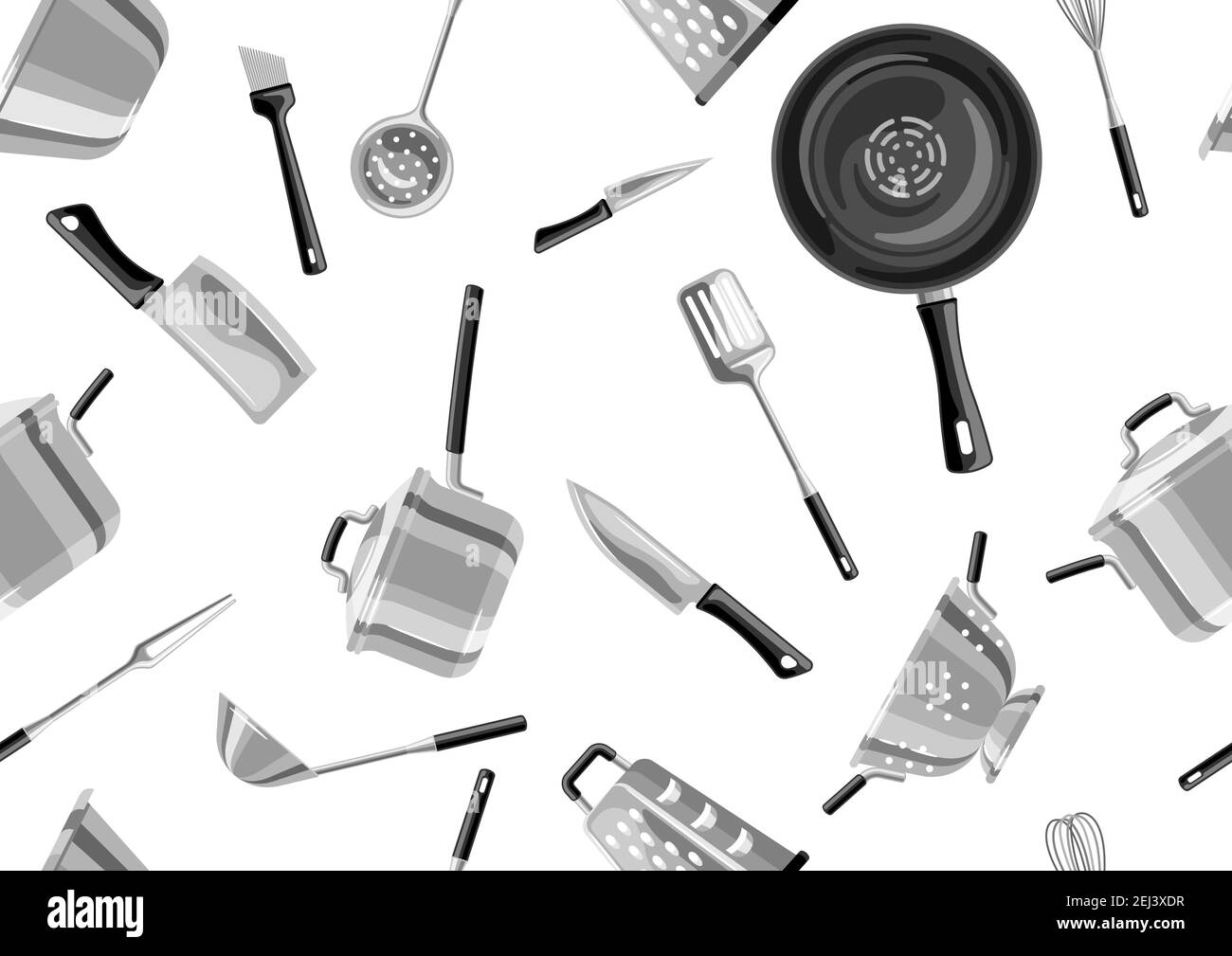 Seamless pattern with kitchen utensils Stock Vector Image & Art - Alamy