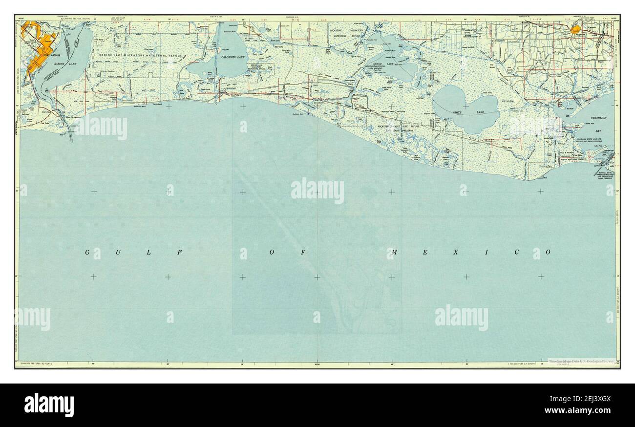 Port Arthur, Texas, map 1954, 1:250000, United States of America by ...