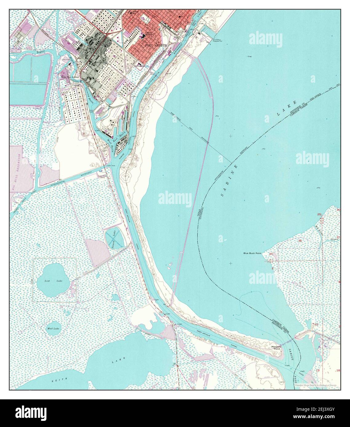 Port Arthur South, Texas, map 1957, 1:24000, United States of America ...