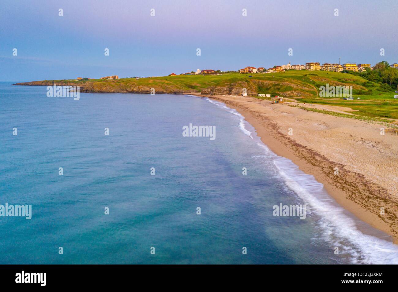 Sunset aerial view of Veleka beach in Bulgaria Stock Photo - Alamy