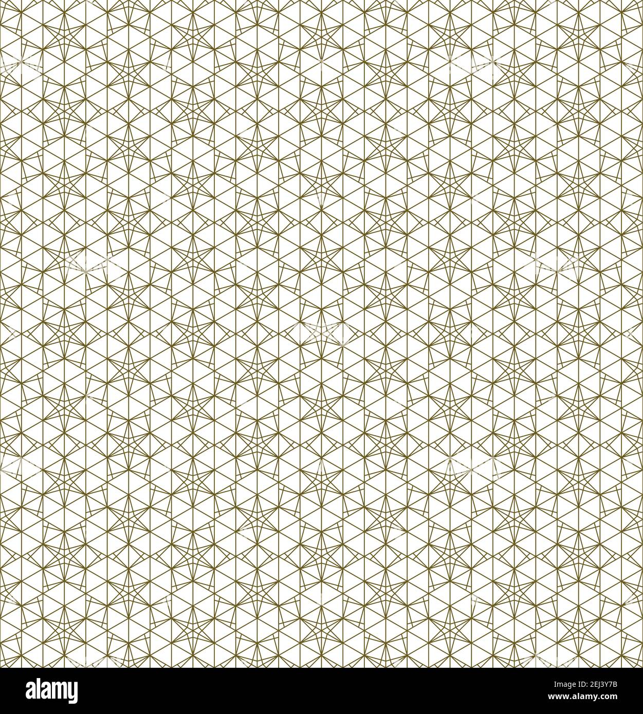 Japanese seamless Kumiko pattern in golden .Average thickness lines ...