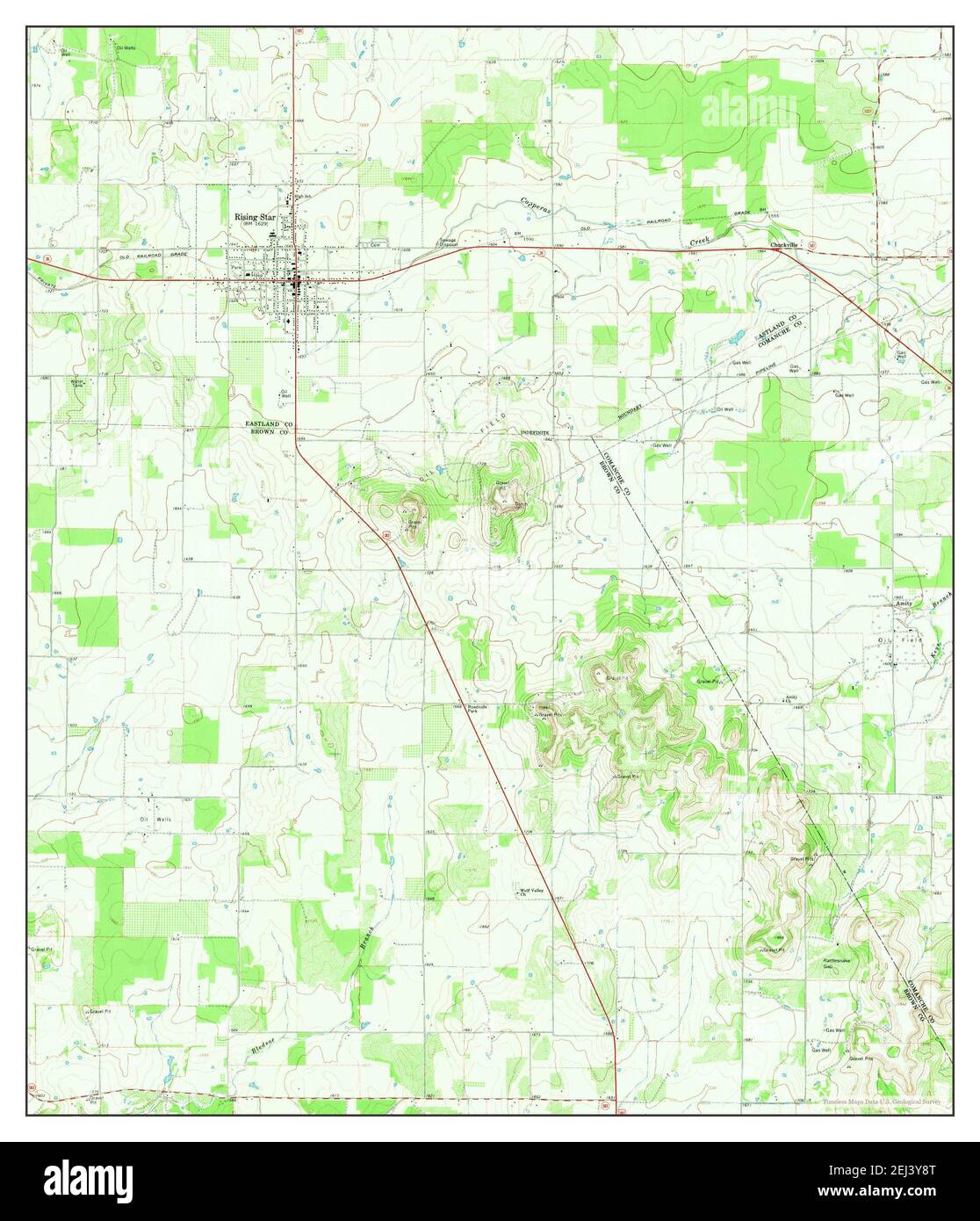 Rising Star, Texas, map 1966, 1:24000, United States of America by ...