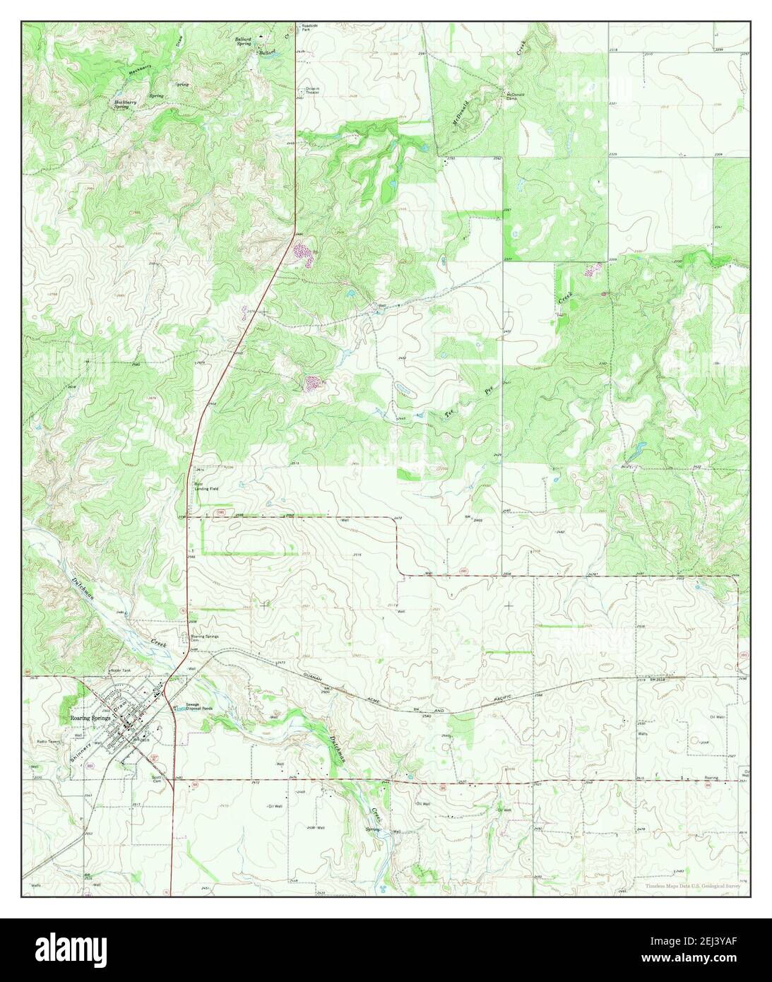 Map of roaring springs hi-res stock photography and images - Alamy