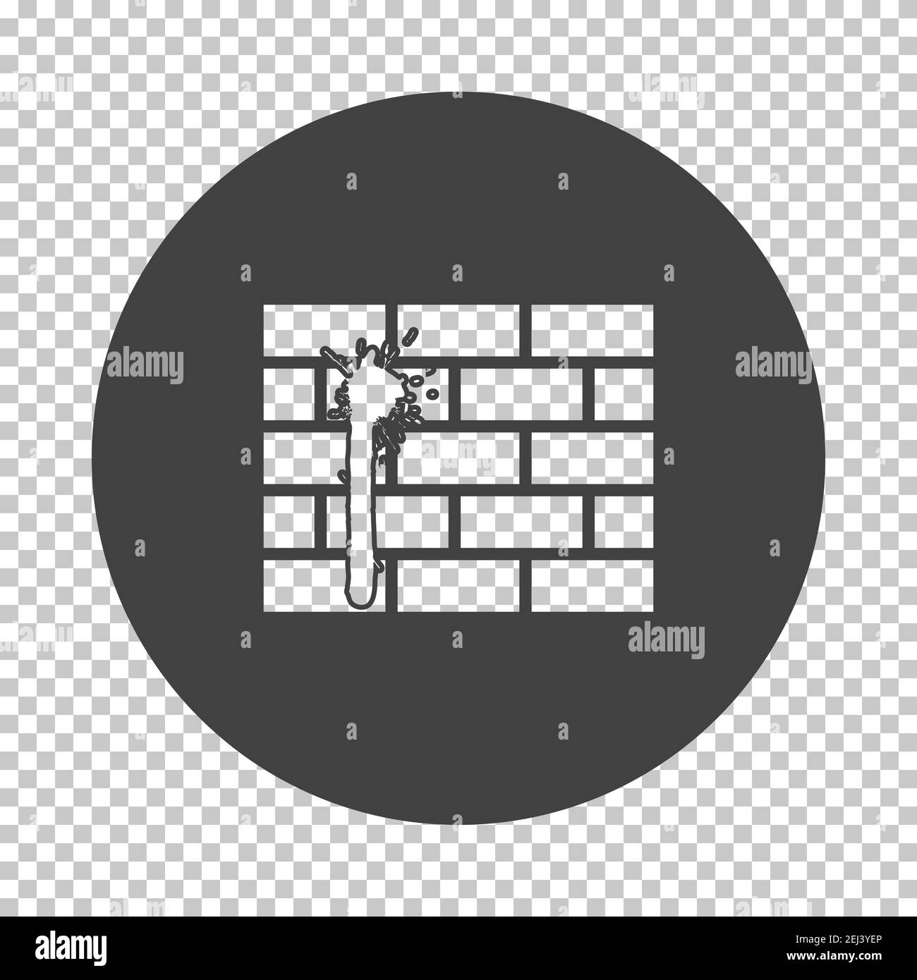 Blood On Brick Wall Icon. Subtract Stencil Design on Tranparency Grid ...