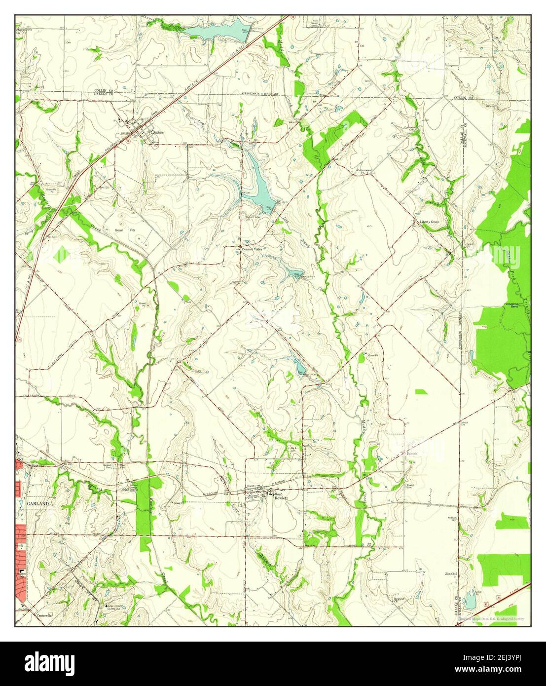 Rowlett, Texas, map 1959, 1:24000, United States of America by Timeless ...