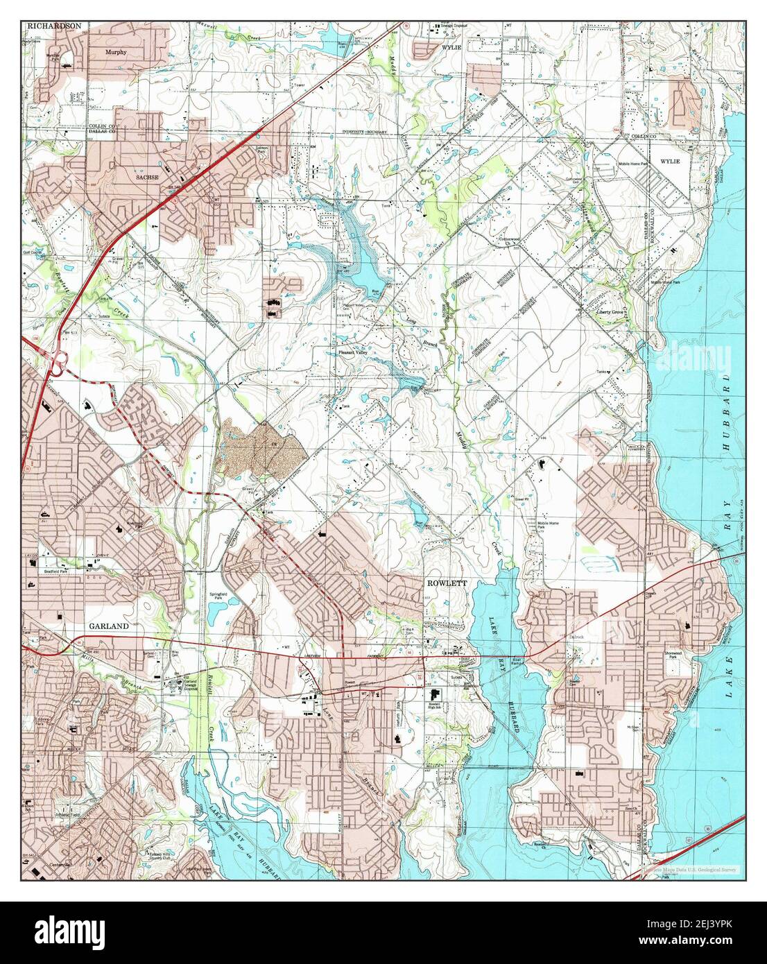Rowlett, Texas, map 1995, 1:24000, United States of America by Timeless ...
