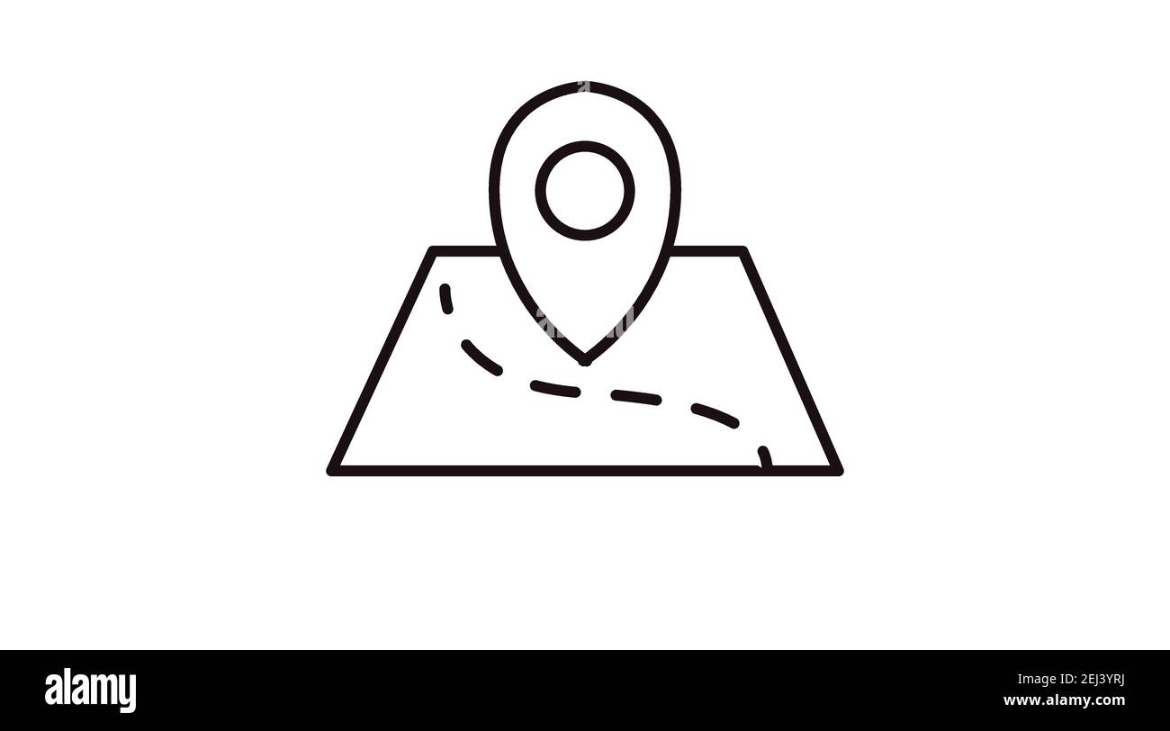 Map Icon. Vector Isolated Black and White Illustration of a Map Stock ...