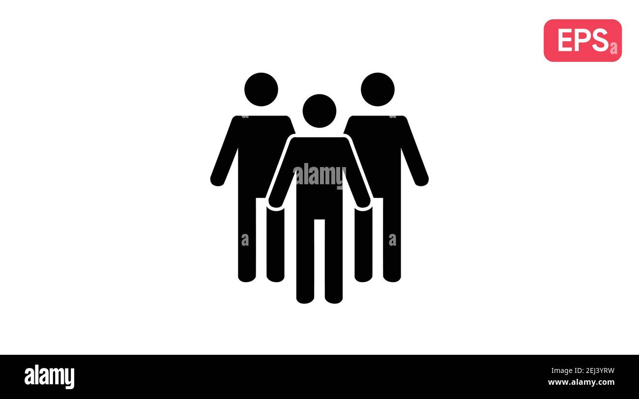 People Icon. Vector isolated illustration of three people together ...
