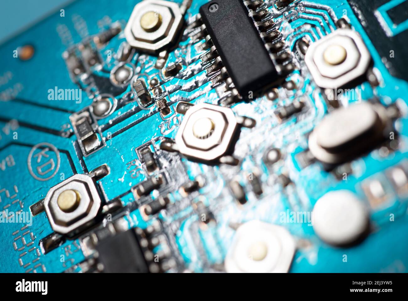 Blue component closeup technical hi-res stock photography and images ...