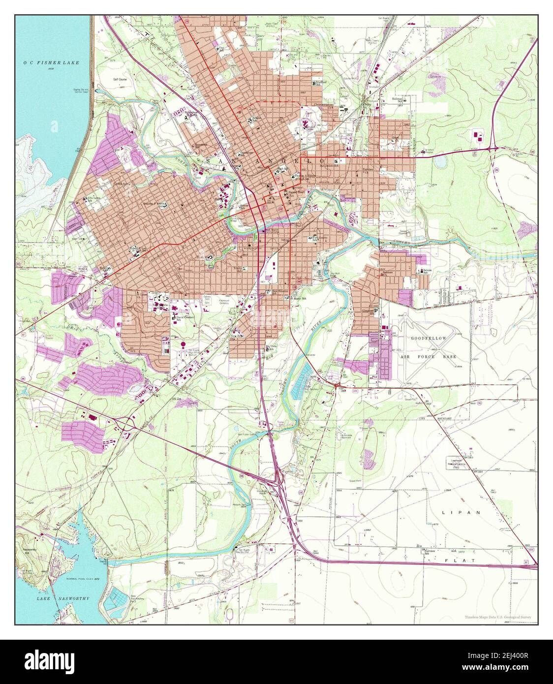 San Angelo South, Texas, map 1957, 1:24000, United States of America by ...