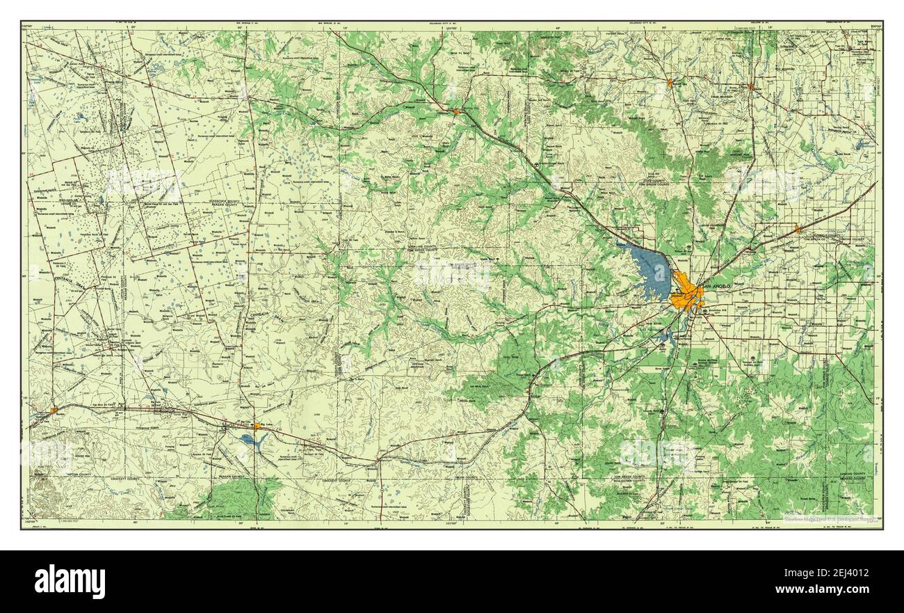 San Angelo, Texas, map 1958, 1:250000, United States of America by ...