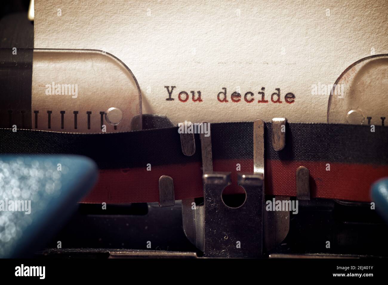 You decide phrase written with a typewriter Stock Photo - Alamy