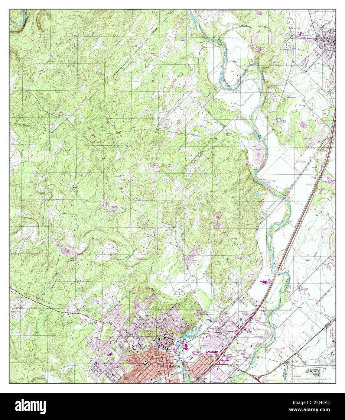 San Marcos North, Texas, map 1995, 1:24000, United States of America by ...