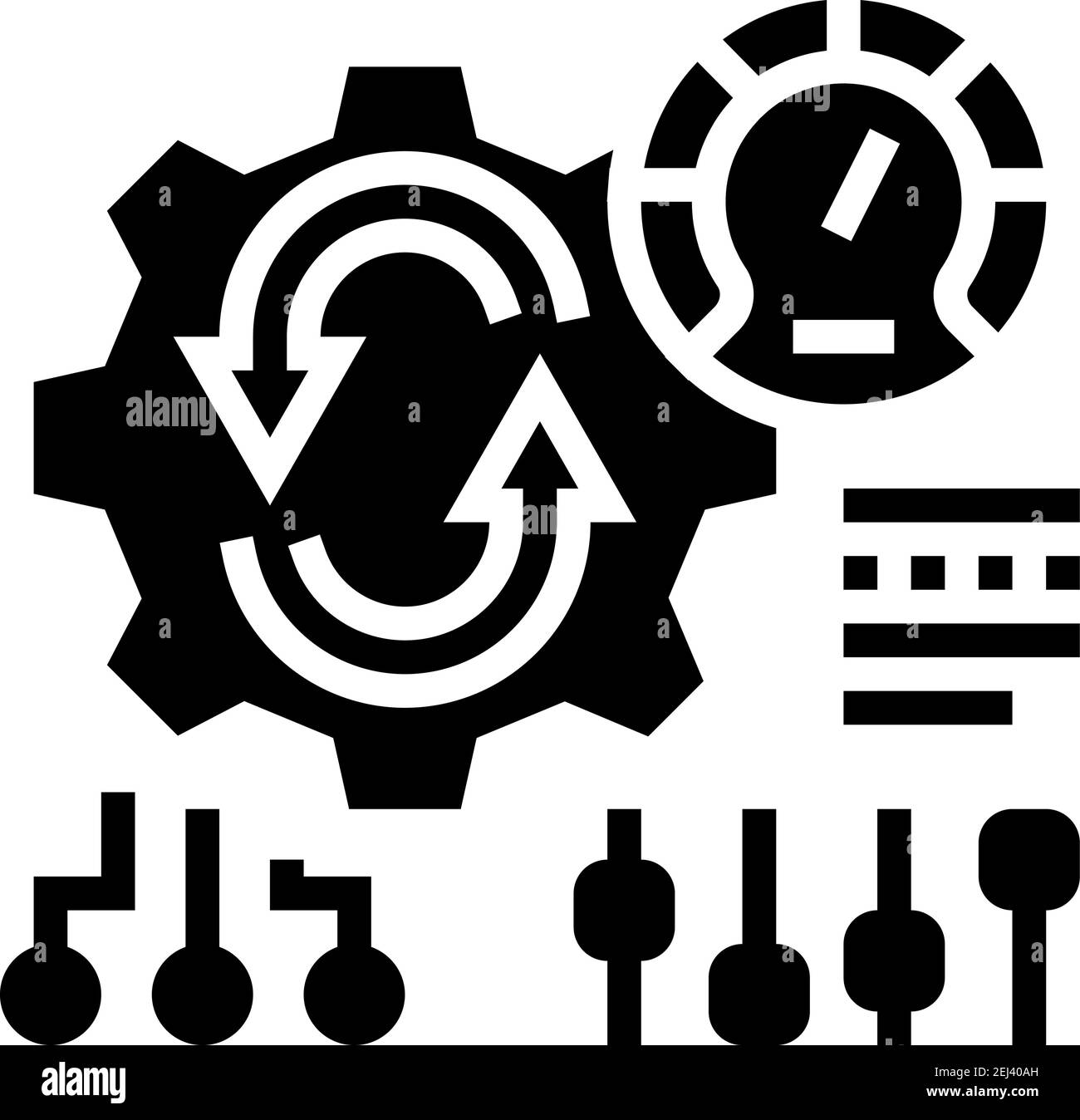 working process optimize glyph icon vector illustration Stock Vector ...
