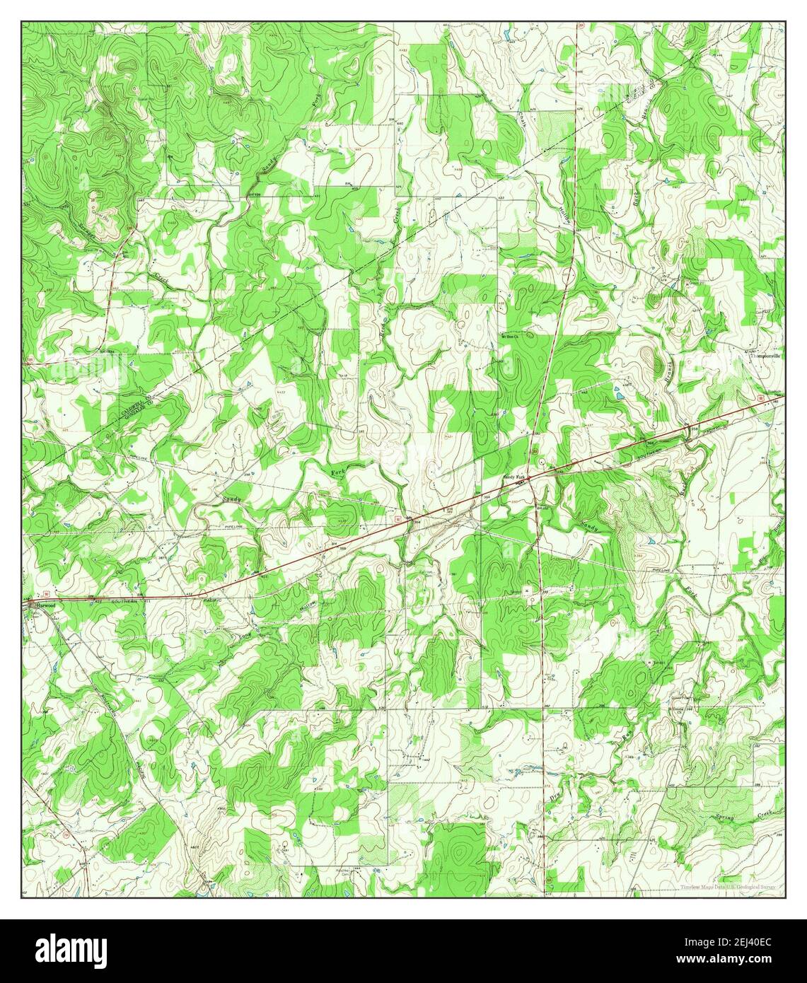 Sandy Fork, Texas, map 1964, 1:24000, United States of America by ...