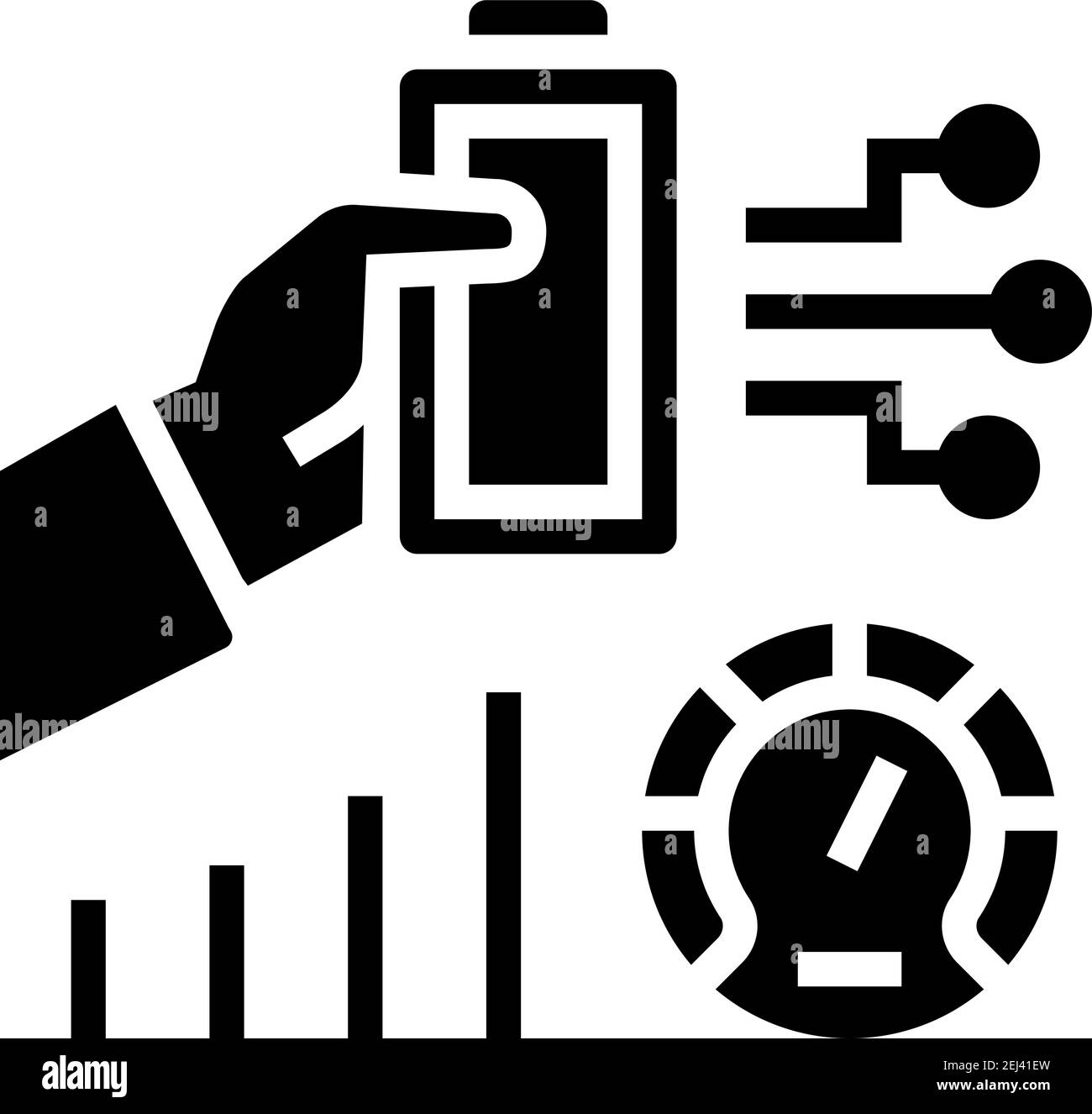 battery optimize glyph icon vector illustration Stock Vector Image ...