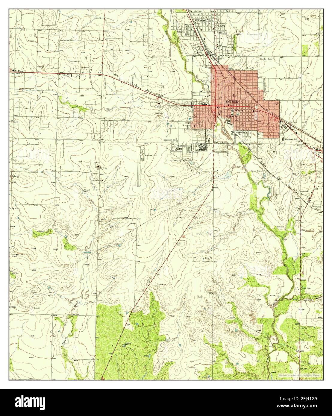 Snyder, Texas, map 1952, 1:24000, United States of America by Timeless ...